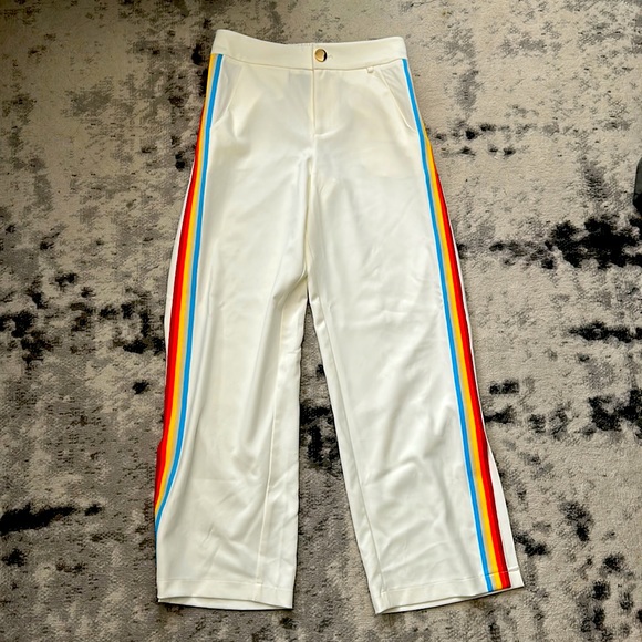 Aqua | Pants & Jumpsuits | Wide Slacks With Rainbow Design | Poshmark